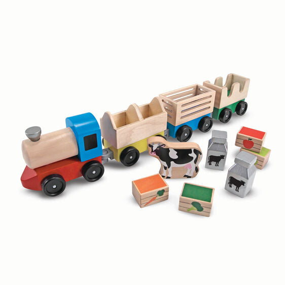 Farm animal train set store